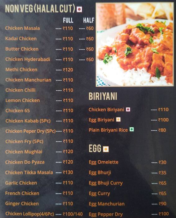 Menu at Delhi Paratha Centre, Bengaluru
