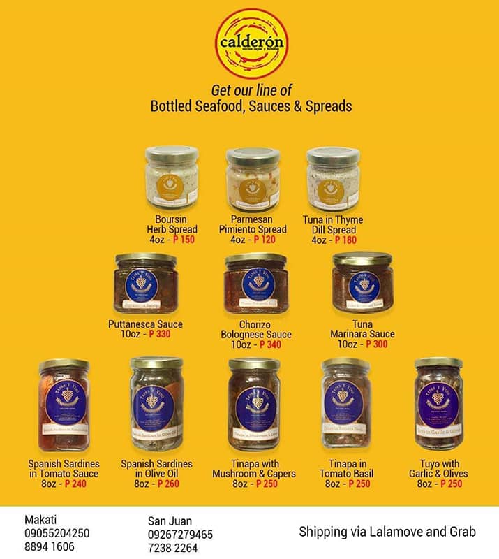 Menu at Calderon restaurant, Makati, Classica Condominium