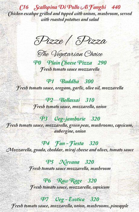 Menu at Toscana, Pune, East Avenue