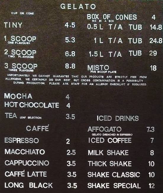 Menu at Gelato Messina Fitzroy desserts, Fitzroy