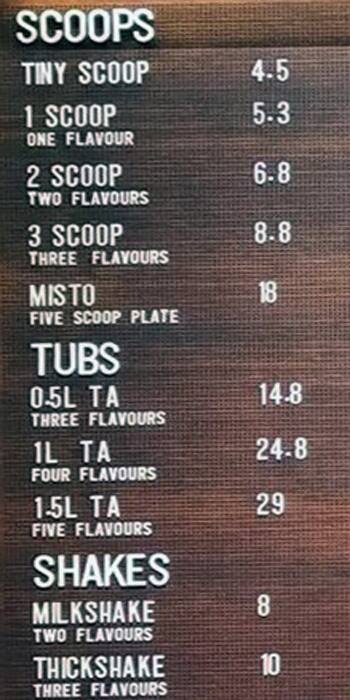 Menu at Gelato Messina Fitzroy desserts, Fitzroy