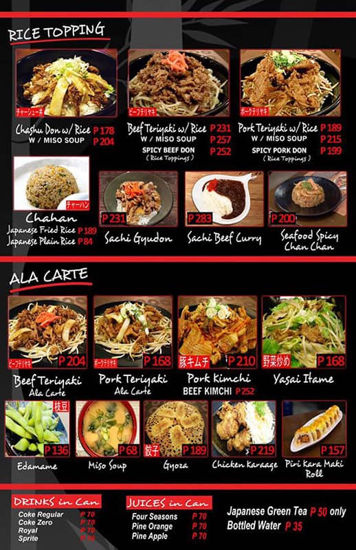 Menu at Sachi Authentic Japanese Ramen And Okonomiyaki restaurant ...