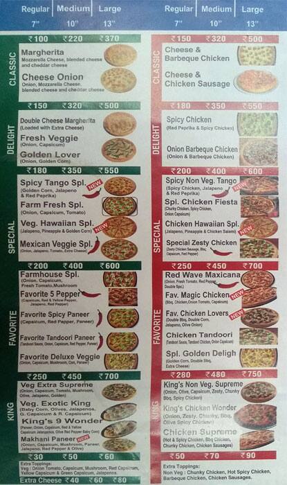 Da Pizza Makers Menu, Menu for Da Pizza Makers, Qutab Institutional ...