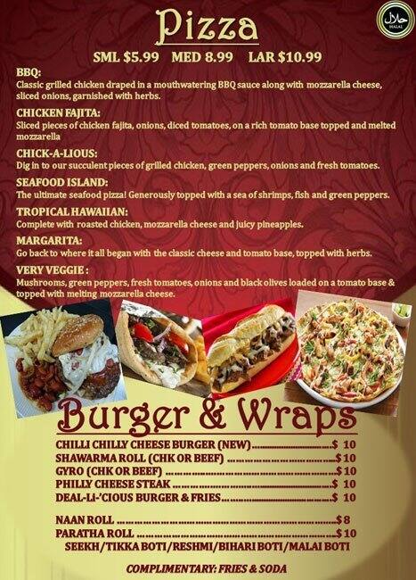 Menu at Chaska Grill restaurant, Orlando, International Dr