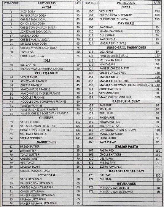 Veg World Fast Food Menu, Menu for Veg World Fast Food, Versova ...