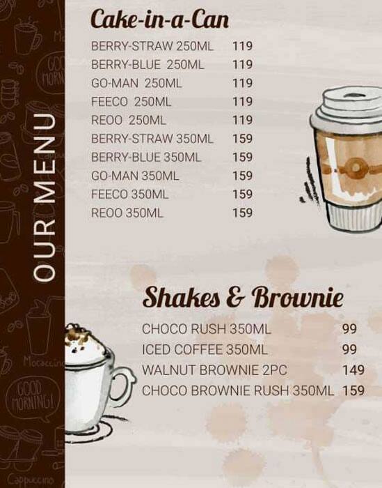 Menu of Canned Cake Co., Ambernath, Thane