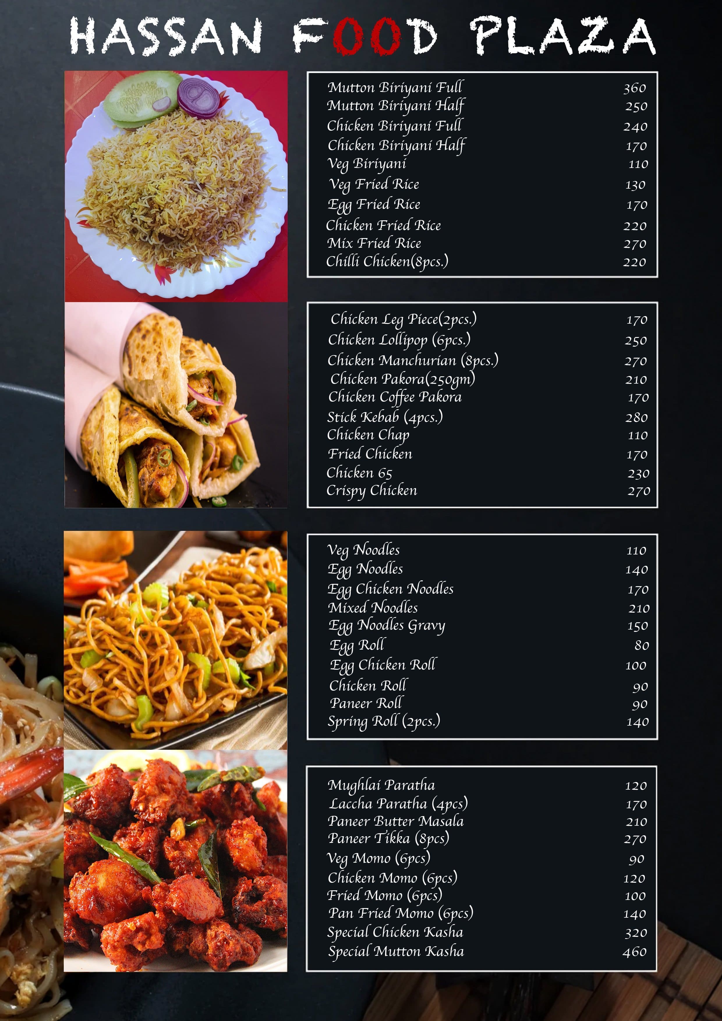 Menu of Hassan Food Plaza, Kalyani, Kolkata