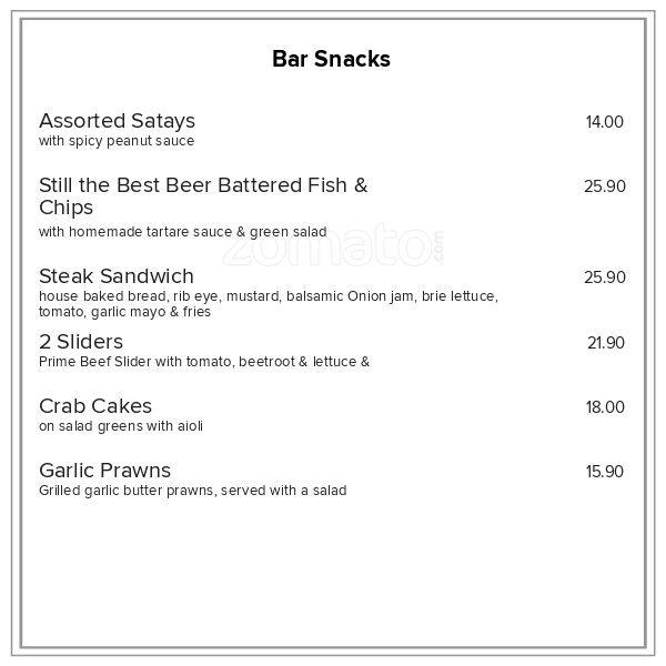 Menu at Caution Dining Lounge, Napier