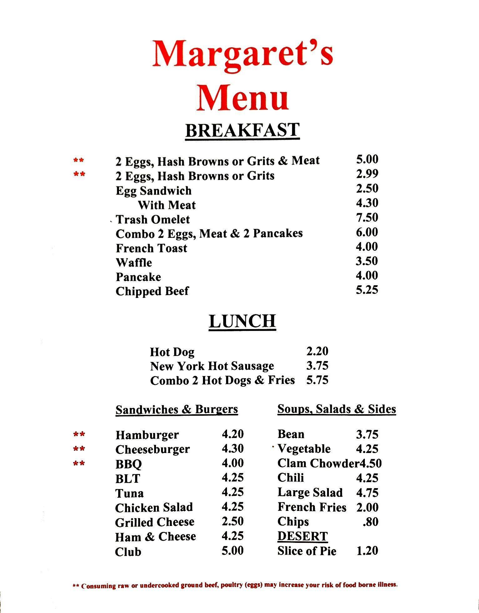 Menu at Bayside Laundry & Grill, Virginia Beach, Shore Dr