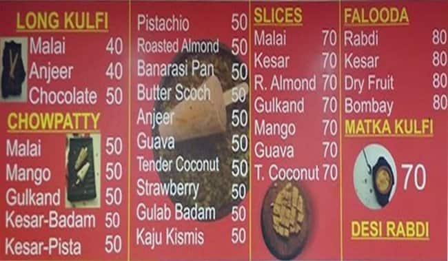 Bombay Kulfi Menu, Menu for Bombay Kulfi, Sarjapur Road, Bangalore - Zomato