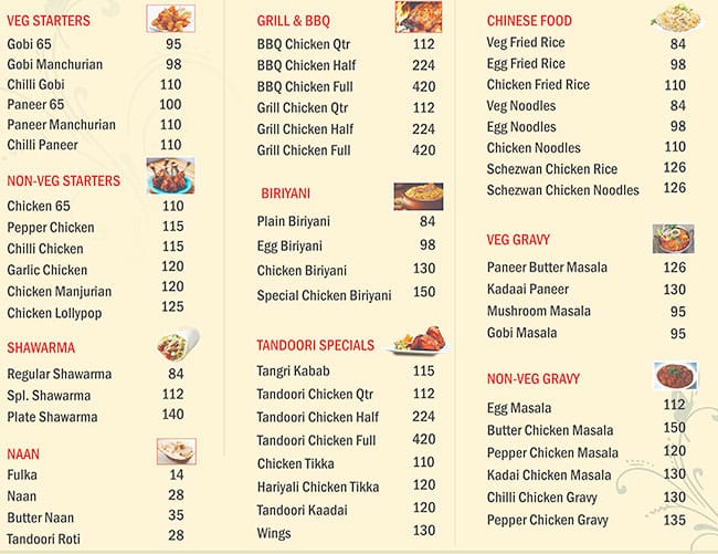 Menu of Vangasa Jii, Vadapalani, Chennai
