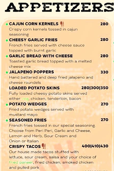 Menu of Plan B X Hangover, HSR, Bangalore