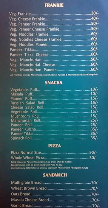 Menu of Le Gateau, Virar, Mumbai