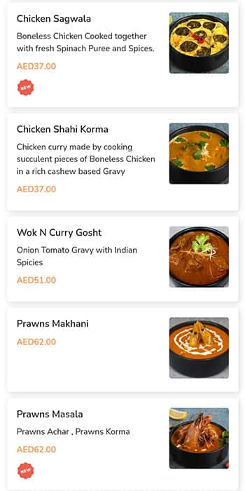 Menu at Wok & Curry Restaurant, Sharjah