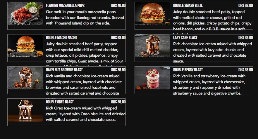 Menu of Roadster Diner, Dubai Hills, Dubai