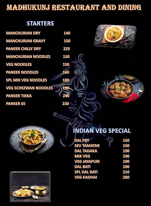 Menu of Madhukunj Restaurant And Dining, Bopal, Ahmedabad