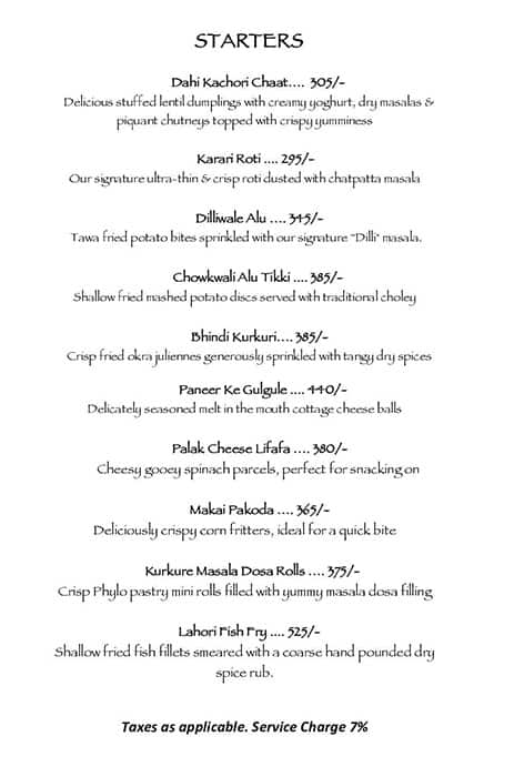 Menu of Pritam Da Dhaba, Dadar East, Mumbai