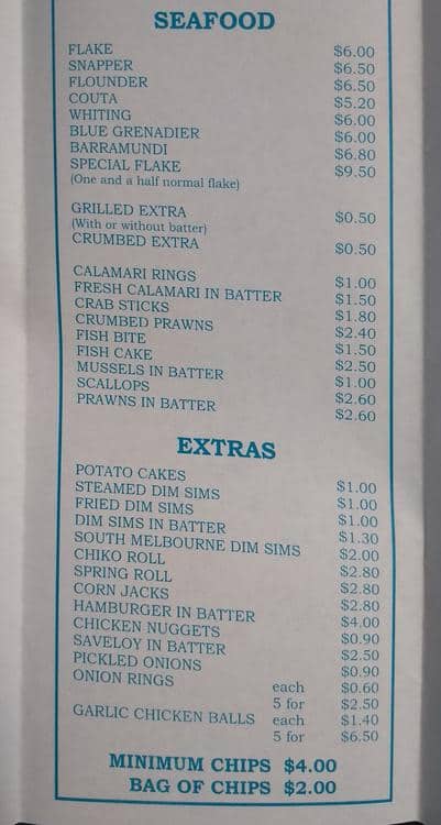 Menu at Briar Hill Fish & Chips fast food, Briar Hill