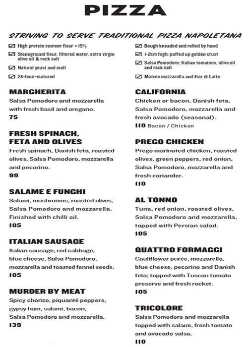 Menu at PRIMI restaurant, Bloemfontein, Shop 612