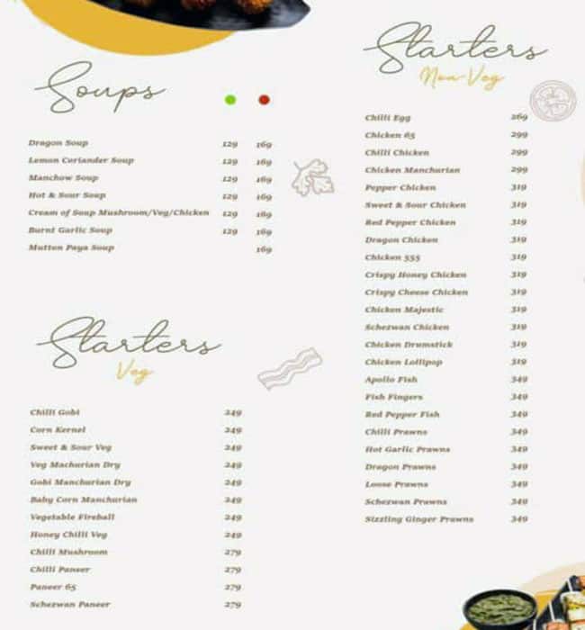 Menu of The Hotel California, Kompally, Hyderabad