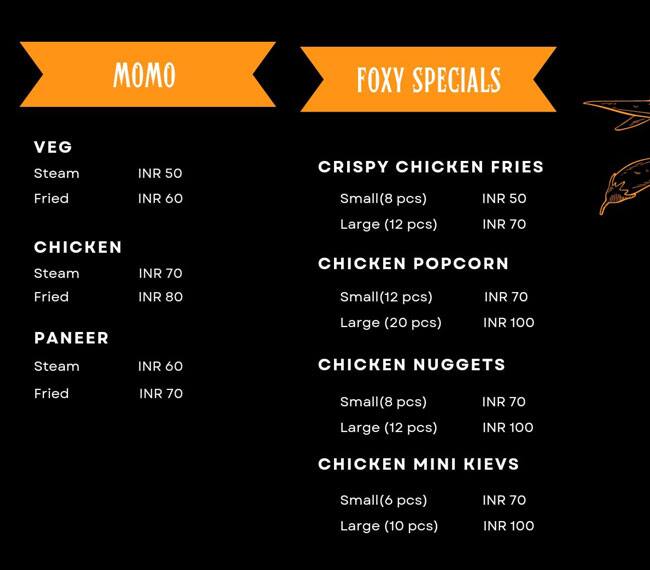 Menu of Foxy Eats, Kothrud, Pune