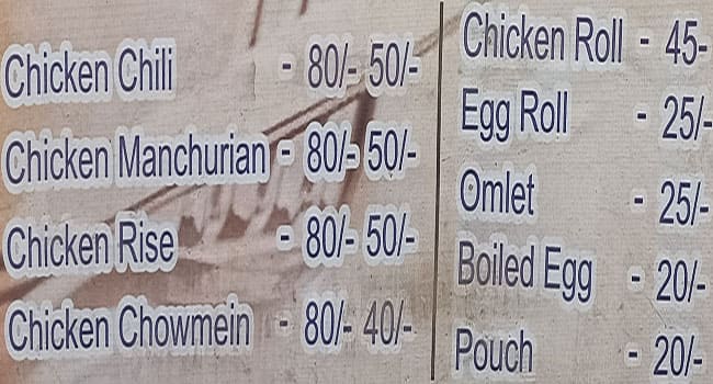 Menu of Chacha Bhatija Fast Food Centre, Lakhe Nagar, Raipur