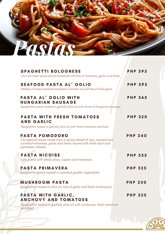 Menu at Coca Cafe, Makati, Ground Floor