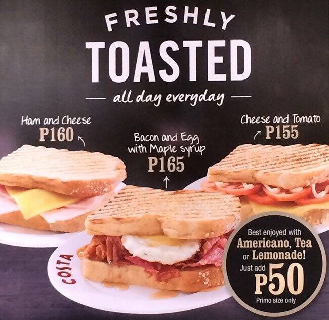 Costa Coffee Menu, Menu for Costa Coffee, Libis, Quezon City - Zomato ...