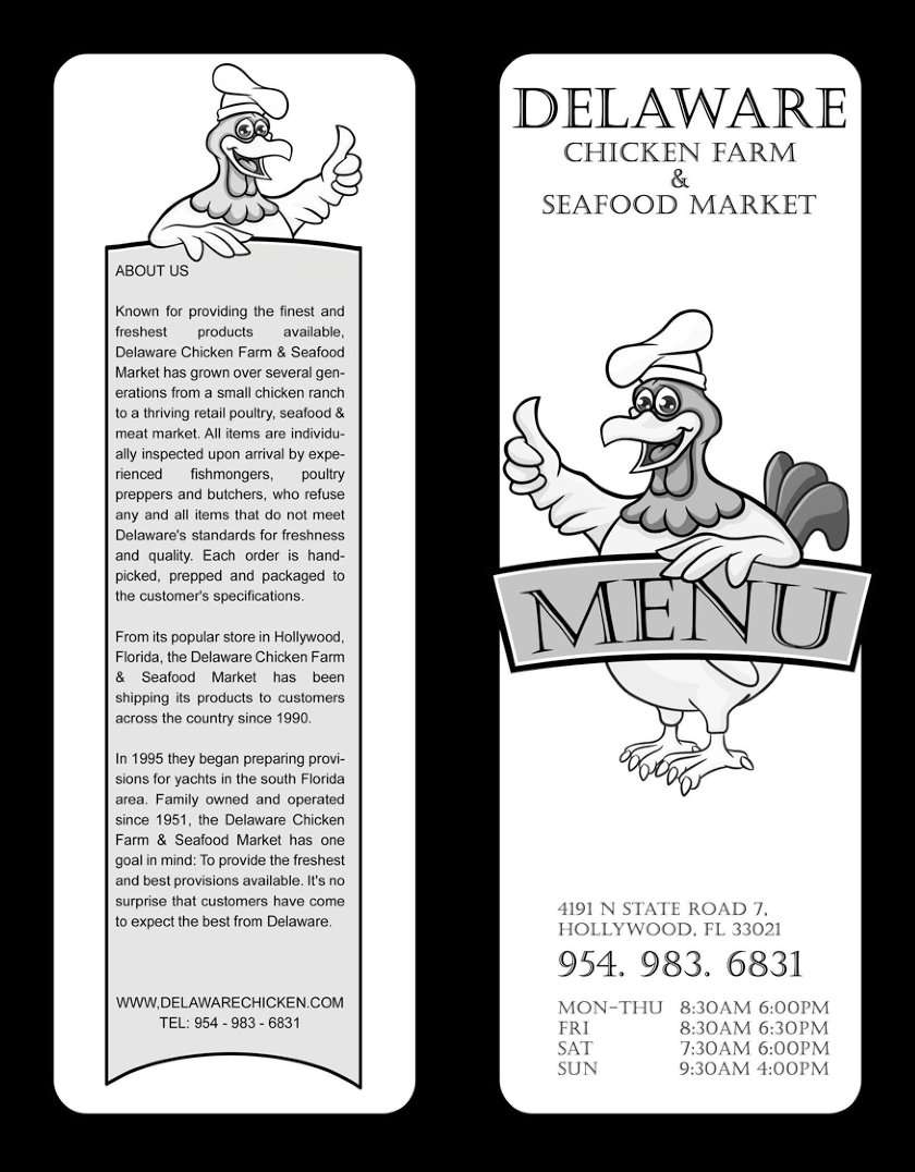 Menu at Delaware Chicken Farm & Seafood Market restaurant, Hollywood, FL-7