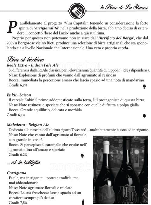 Menu at La Stanza - non solo per gentiluomini - pub & bar, Rome