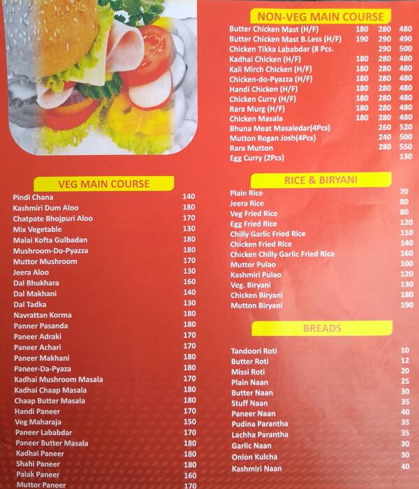 Menu at New Roti Masala Restaurant, Ghaziabad