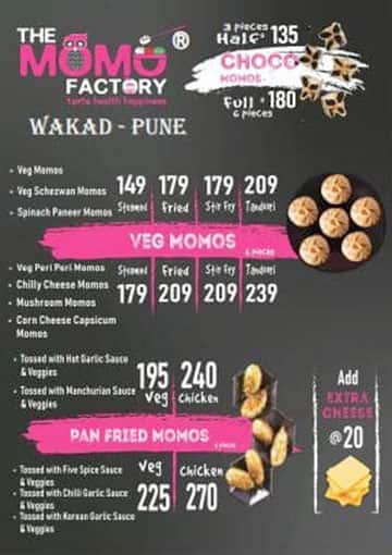 Menu of The Momo Factory, Wakad, Pune