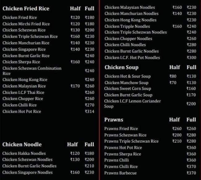 Menu of Afghan Brothers, Malad West, Mumbai