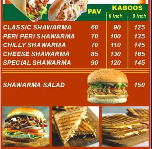 Menu of Shawarma Point, Kalwa, Thane