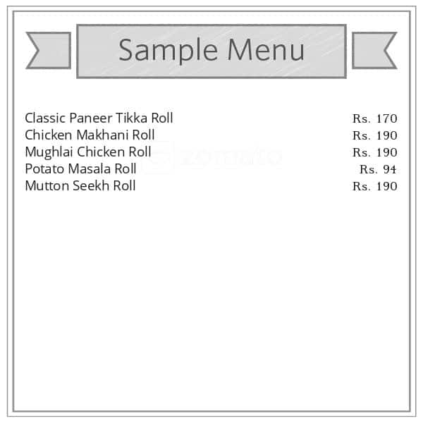 Menu of Rolling Fresh, Basavanagudi, Bangalore
