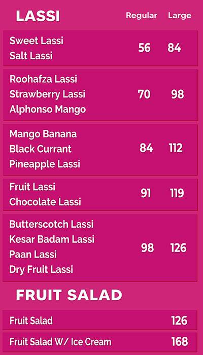 Menu of The Lassi Corner, Undri, Pune