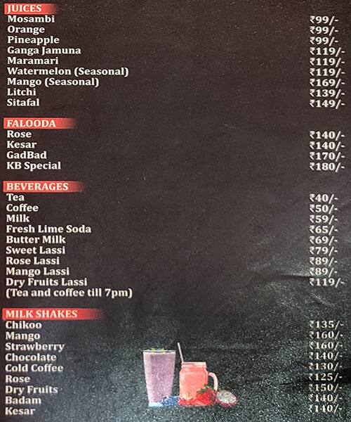Menu at Krishna Bhog, Navi Mumbai, Krishna Bhog