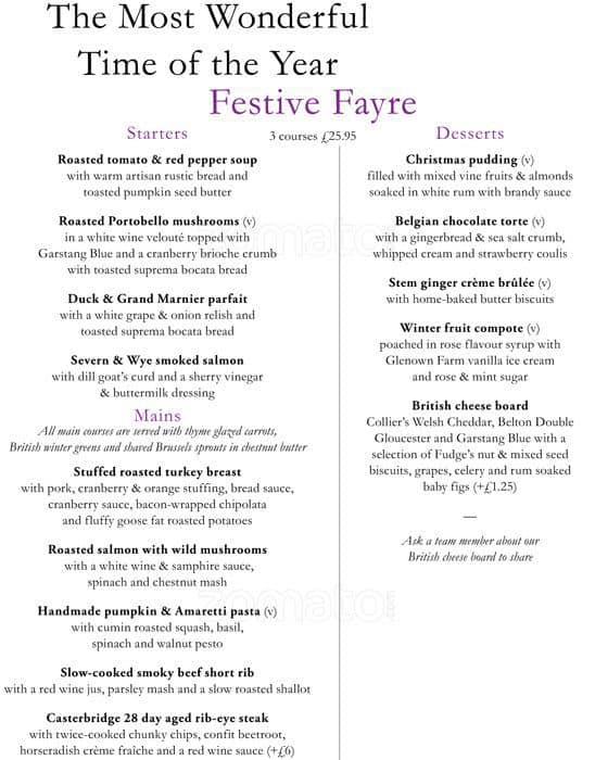 Menu at Orange Tree Totteridge pub & bar, London