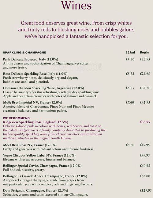 Menu at Orange Tree Totteridge pub & bar, London