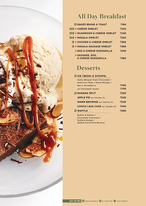 Menu of Cafe Bliss, College Road, Nashik