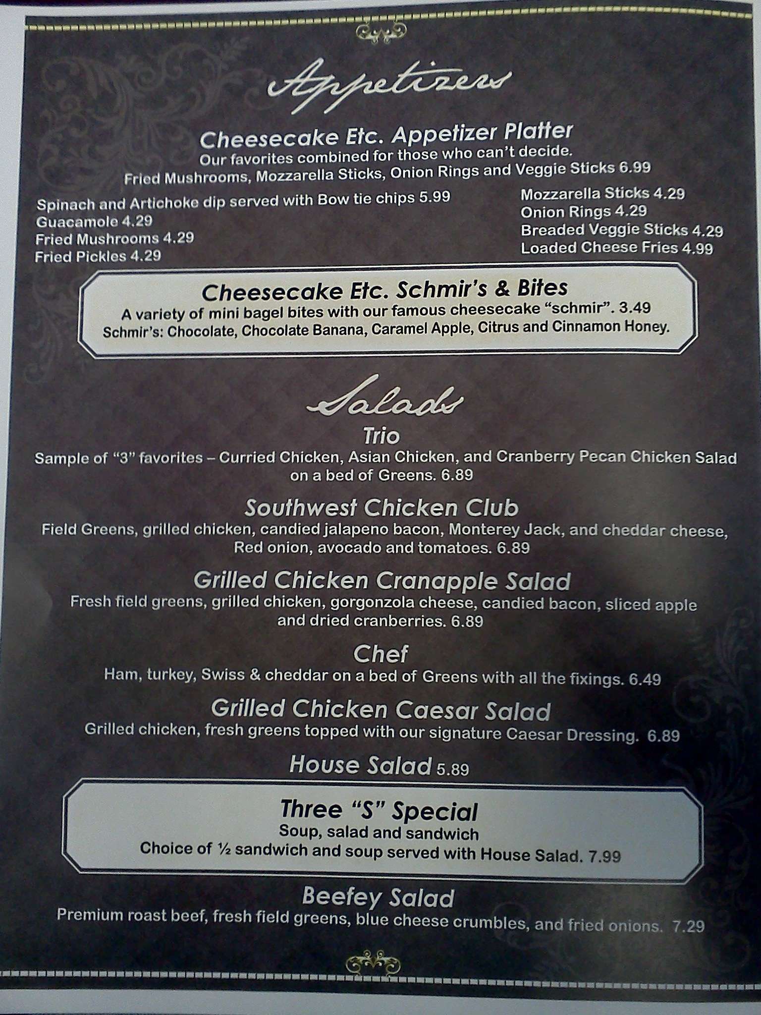 Cheesecake Etc. Menu, Menu for Cheesecake Etc., Bentonville, Northwest ...