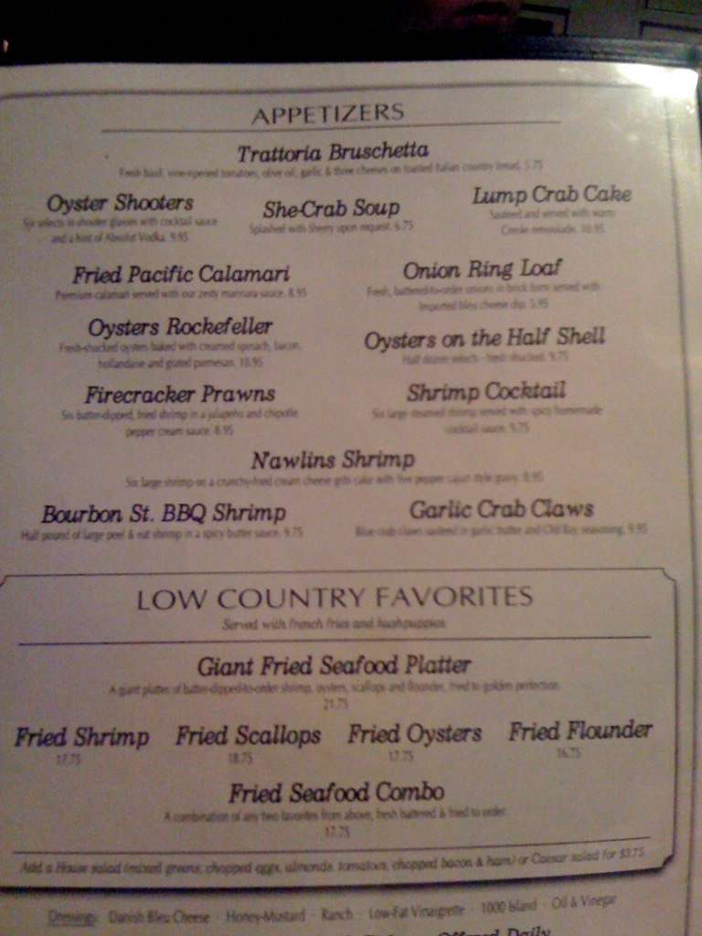 Menu at Gulfstream Café restaurant, Garden City