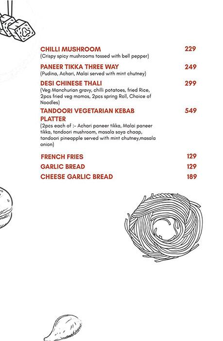Menu at Go Pappe Cafe, New Delhi