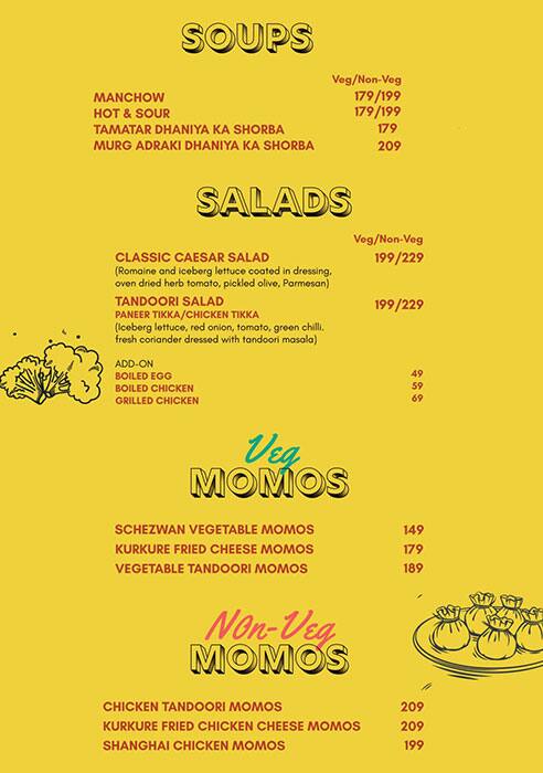 Menu at Go Pappe Cafe, New Delhi