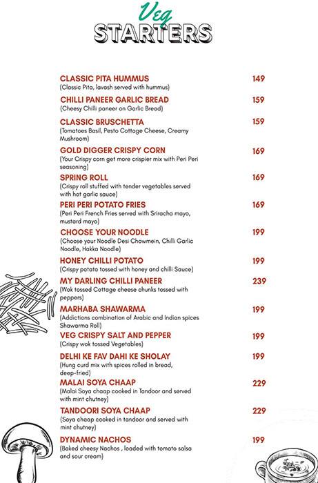 Menu at Go Pappe Cafe, New Delhi