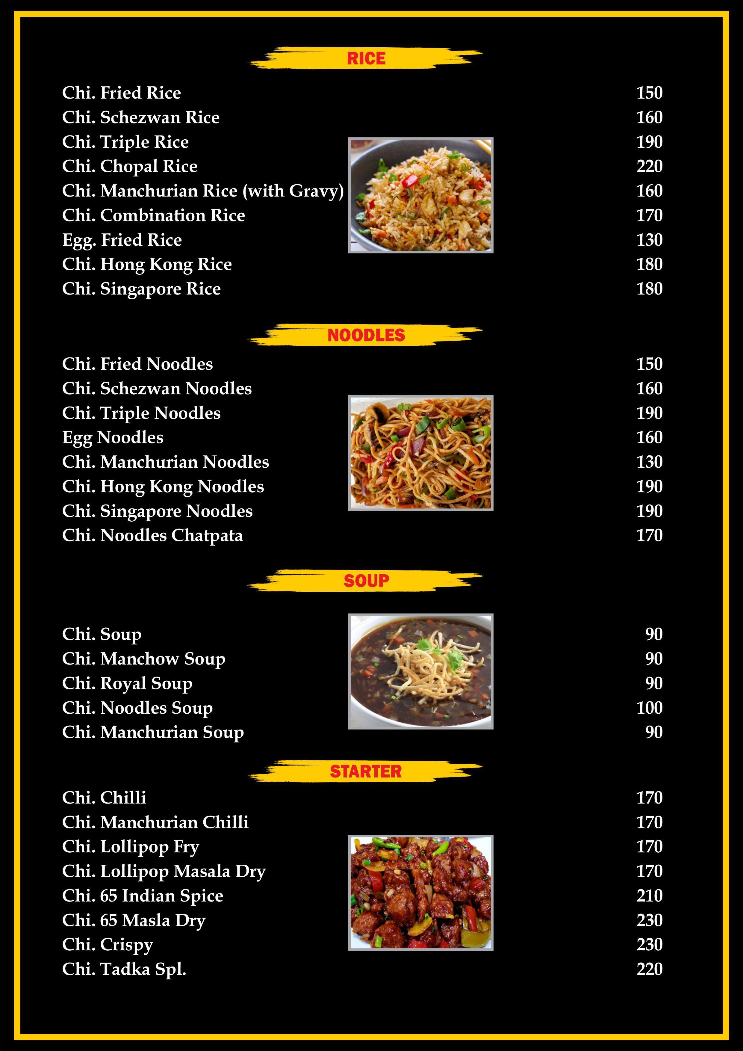 Menu of Chinese Tadka, Dahisar East, Mumbai