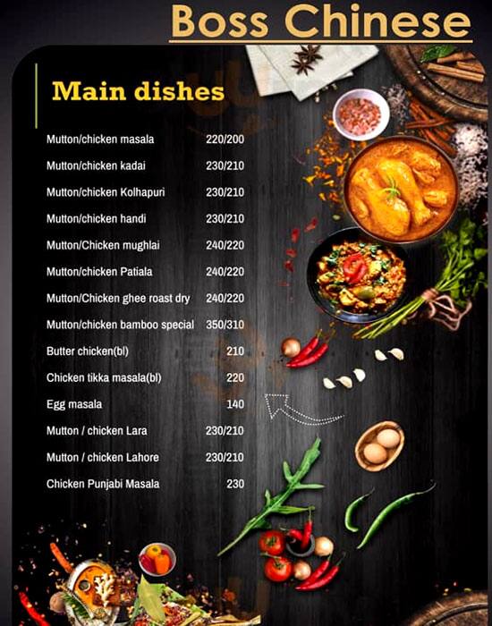 Menu of Boss Chinese, Kurla, Mumbai