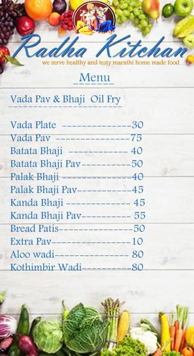 Menu of Radha Kitchen, Mulund West, Mumbai