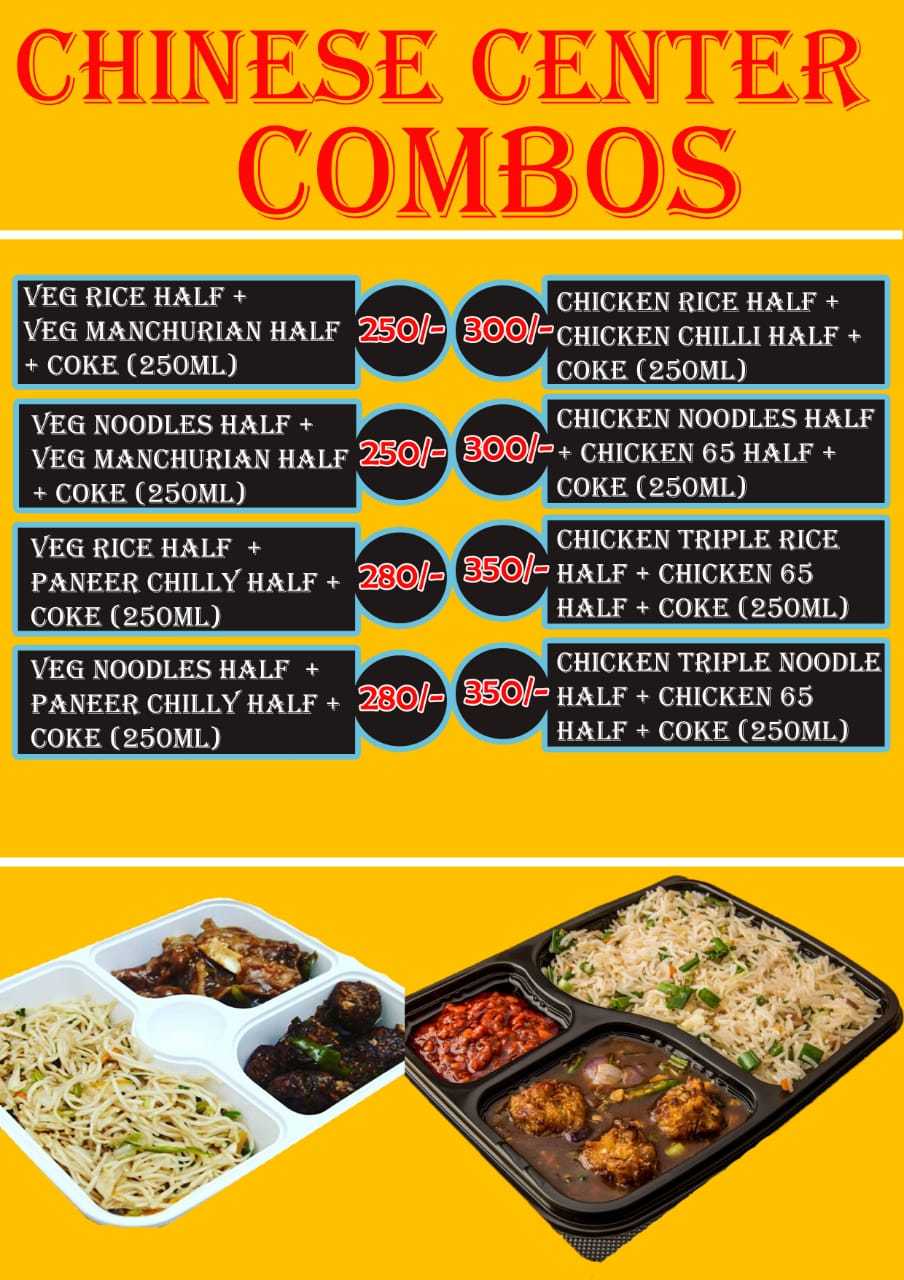 Menu of Chinese Center Combos, Hinjawadi, Pune