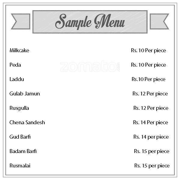 Menu at Krishna Sweets & Bakery, Guwahati, Bhetapara Chariali